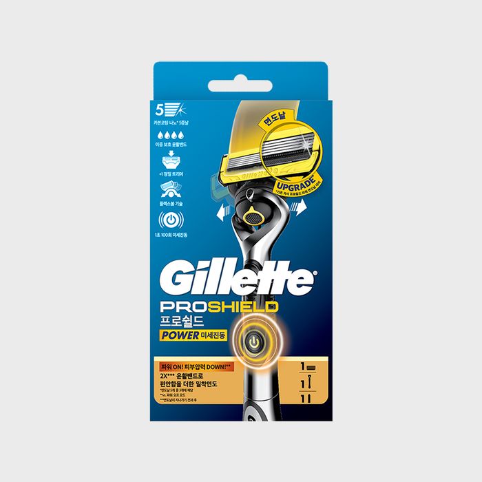 Gillette 2024 ProShield Yellow Power Razor Handle + Blade 1pc – Allkmag